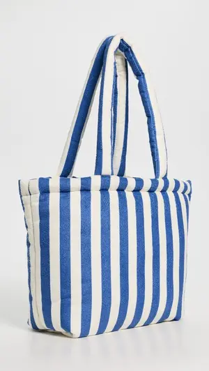 Farm Rio Terry Cloth Parrot Stripe Tote - Multi