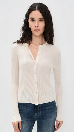 Vince Ribbed Cashmere Cardigan
