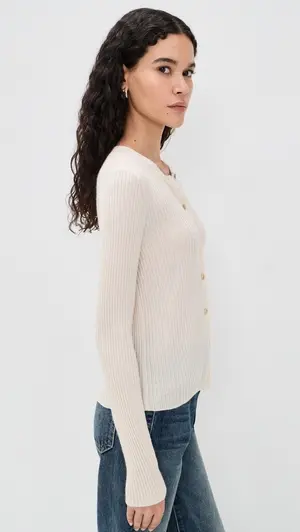 Vince Ribbed Cashmere Cardigan