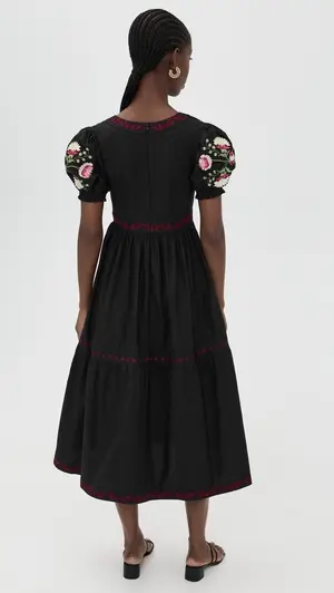 Fanm Mon Gana Embroidered Midi Dress