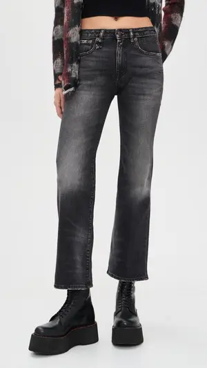R13 Joan Cropped Flare Jeans