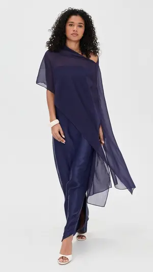 DIARRABLU Strapless Maxi Dress With Shawl