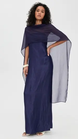 DIARRABLU Strapless Maxi Dress With Shawl