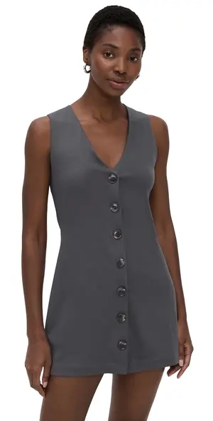 LE BOP Penny Mini Dress - Gunmetal