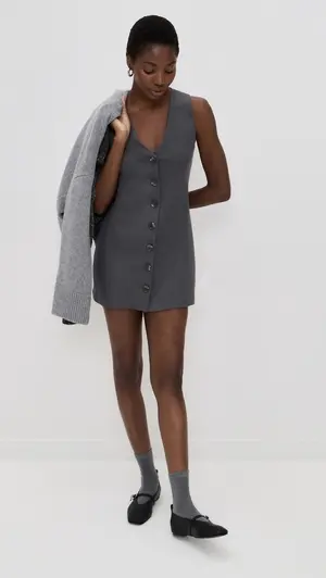 LE BOP Penny Mini Dress - Gunmetal