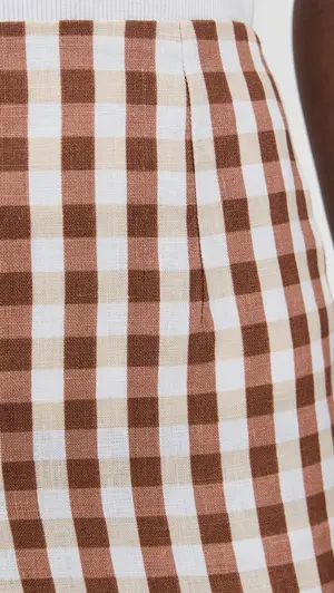 Faithfull The Brand Valeria Capri Pants In Gingham Check - Gingham Cedar