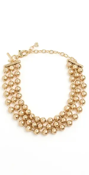 Lele Sadoughi Diana Triple Row Necklace - Gold