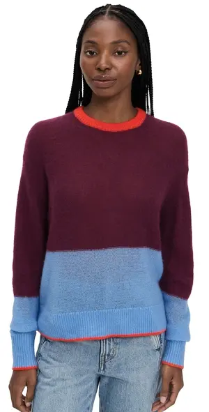 APIECE APART Color Blocked Cashmere-silk Knit Sweater