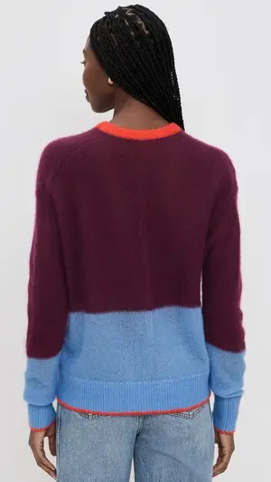 APIECE APART Color Blocked Cashmere-silk Knit Sweater