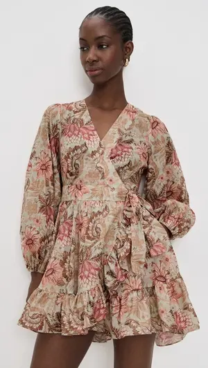 Zimmermann Daylight Mini Wrap Frill Dress