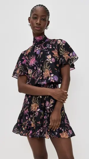 Misa Saffie Floral-print Mini Dress