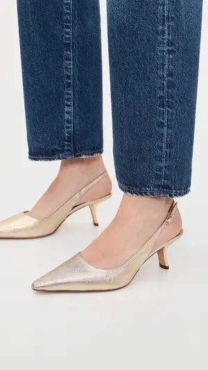 Sam Edelman Bianka Slingback Pumps - Gold Leaf