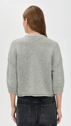 Secular 3/4 Sleeve Crew Neck Sweater