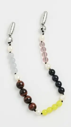 OSSA Stone And Pearl Beaded Wristlet