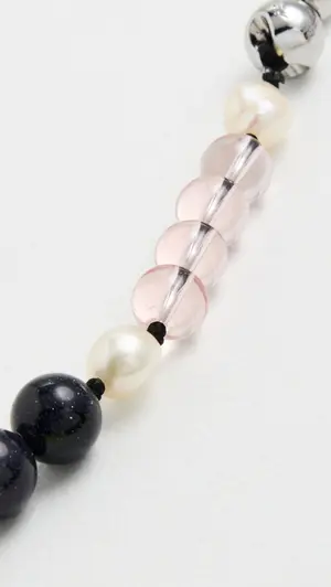 OSSA Stone And Pearl Beaded Wristlet