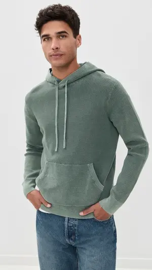 Faherty Brand Sunwashed Waffle Knit Hoodie