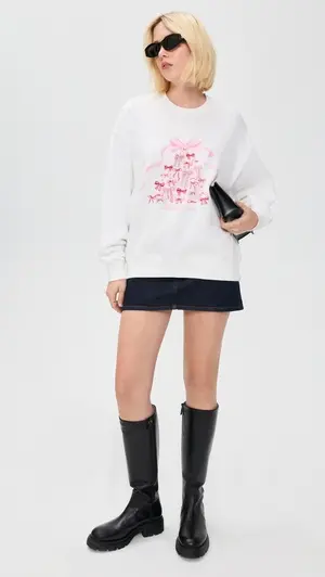 LoveShackFancy Havenleigh Graphic Pullover - White