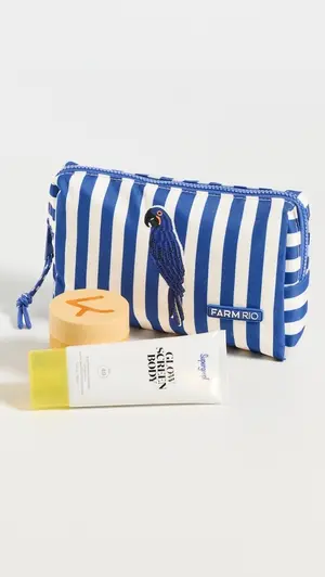 Farm Rio Parrot Stripe Pouch