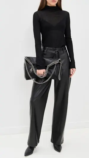 Stella McCartney Falabella Fold Over Tote Bag - Black