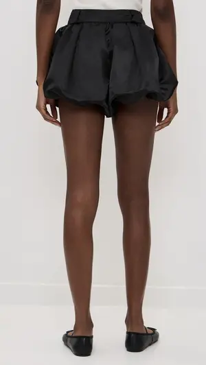 Sea Loraine Satin Bubble Shorts - Black