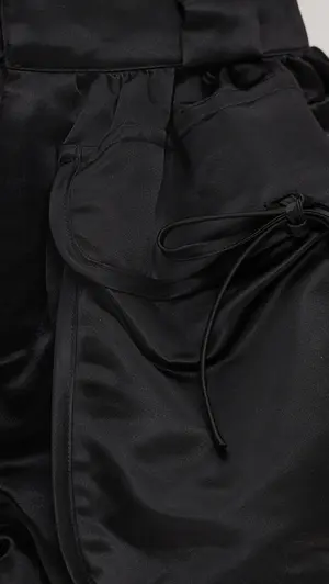 Sea Loraine Satin Bubble Shorts - Black