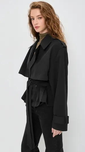 Joe's Jeans The Liz Cropped Trench Coat - Black