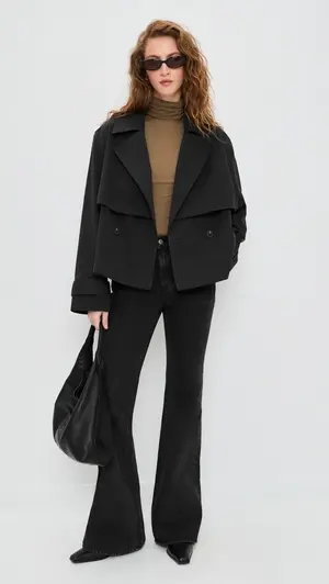 Joe's Jeans The Liz Cropped Trench Coat - Black