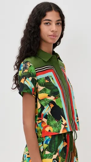 Farm Rio Bird Leaves Shirt