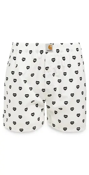 Carhartt Work In Progress Cotton Heart Print Boxers - White / Black