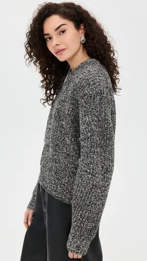 Helmut Lang Marled Zip-up Knit Top