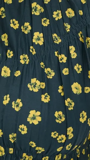 Merlette Villard Floral Print Midi Dress - Lemon Navy Floral Print