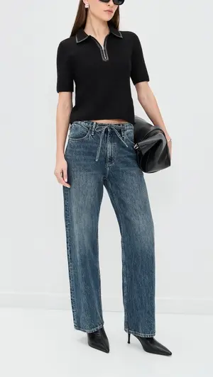 Rag & Bone Phoebe Drawstring Wide Leg Jeans