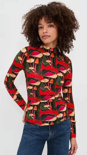 Farm Rio Printed Jersey Blouse