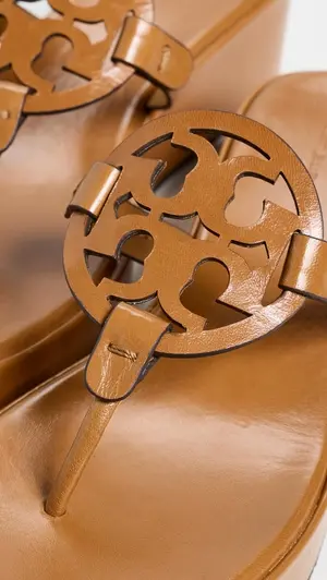 Tory Burch Miller Wedge Sandals - Walnut