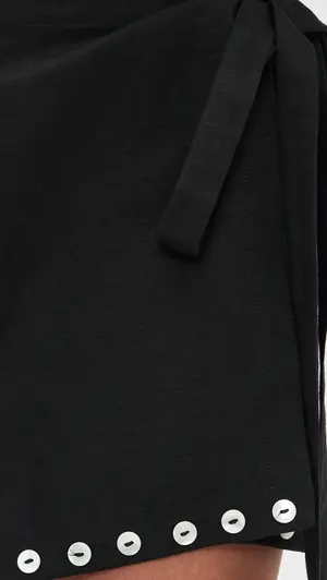 Staud Zandra Linen Mini Skirt - Black