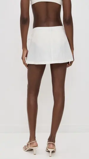 Staud Zandra Linen Mini Skirt - Ivory