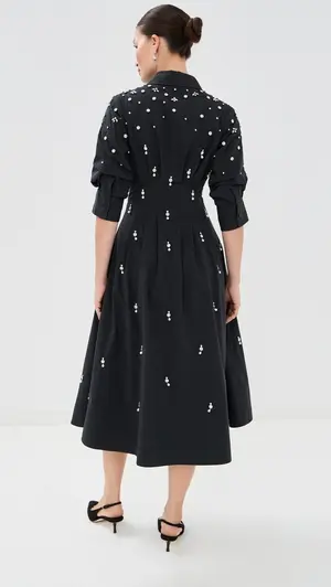 Simkhai Jazz Embellished Pintuck Midi Dress