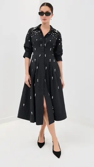 Simkhai Jazz Embellished Pintuck Midi Dress