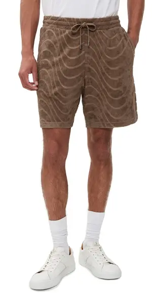 Frescobol Carioca Augusto Jacquard Knit Shorts - Khaki