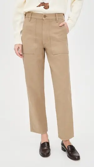 Polo Ralph Lauren Cotton Sateen Ankle Straight Pants - Khaki