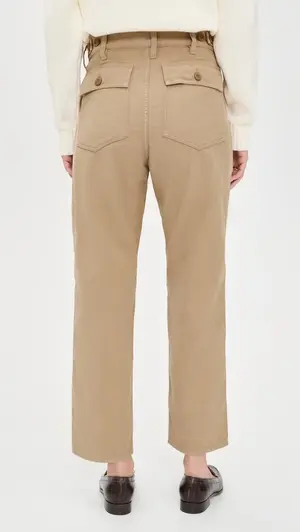 Polo Ralph Lauren Cotton Sateen Ankle Straight Pants - Khaki