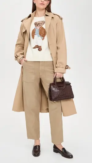 Polo Ralph Lauren Cotton Sateen Ankle Straight Pants - Khaki