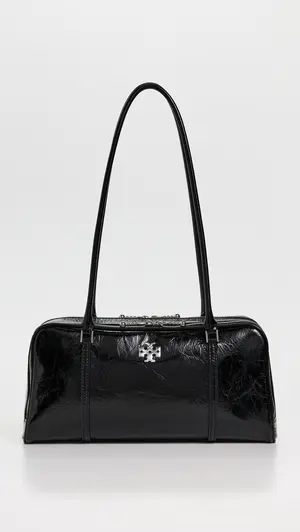 Tory Burch Crinkle Leather Small Marshmallow Satchel - Black