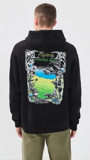 MALBON Grateful Dead Graphic Hoodie - Black