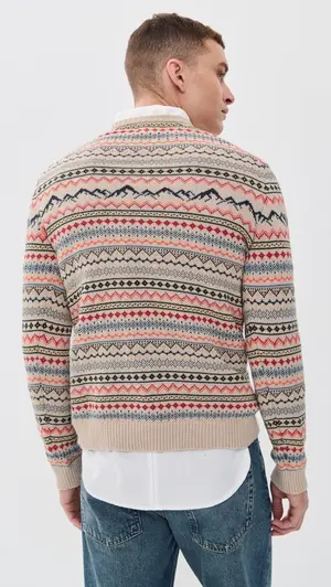 Marine Layer Fair Isle Crewneck Sweater