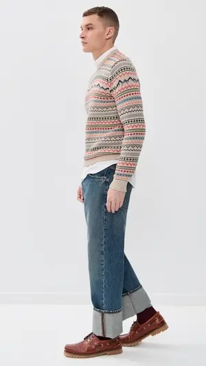 Marine Layer Fair Isle Crewneck Sweater