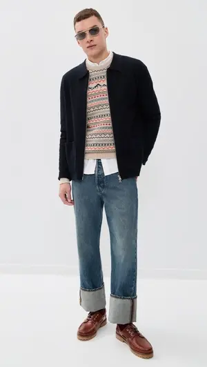 Marine Layer Fair Isle Crewneck Sweater