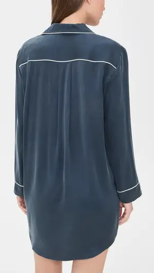 Lunya Long Sleeve Silk Shirt Dress