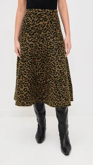 LE BOP Cheetah A-line Skirt