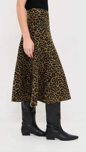 LE BOP Cheetah A-line Skirt